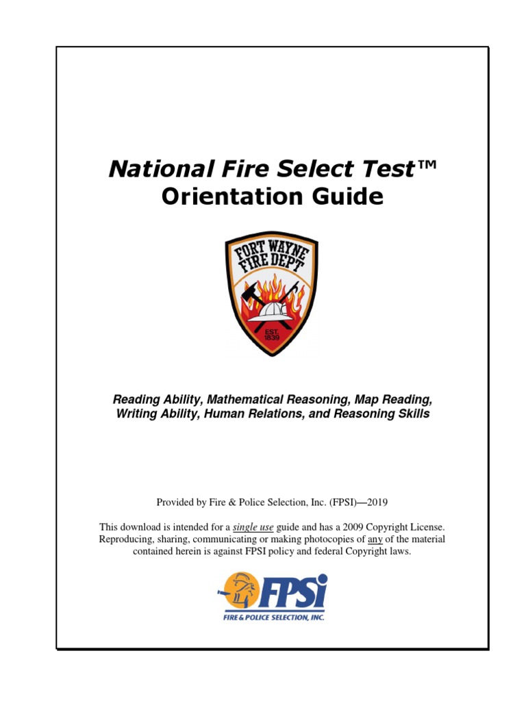 National Fire Select Test™: Orientation Guide | PDF | Firefighter | Fires