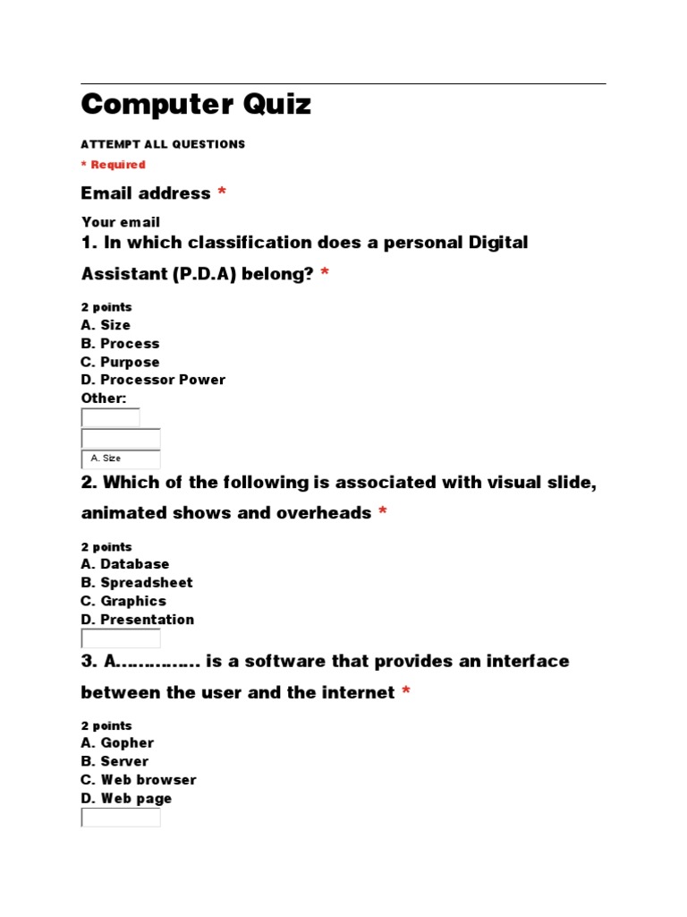 Computer Quiz: Test Your IT Knowledge | PDF | Computer Data Storage ...