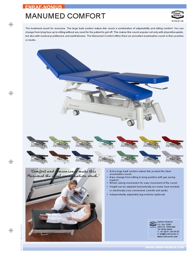 Enraf-Nonius Manumed Comfort EN PDF | PDF | Chair | Manufactured Goods