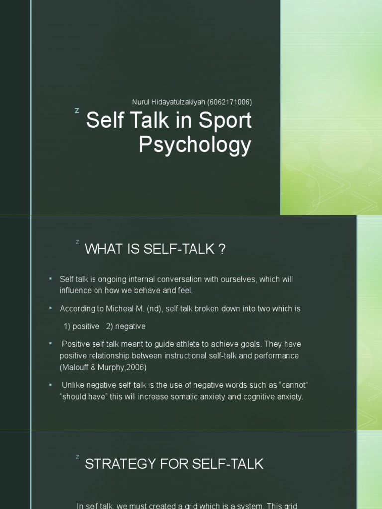 Self Talk in Sport Psychology | PDF | Motivation | Motivational