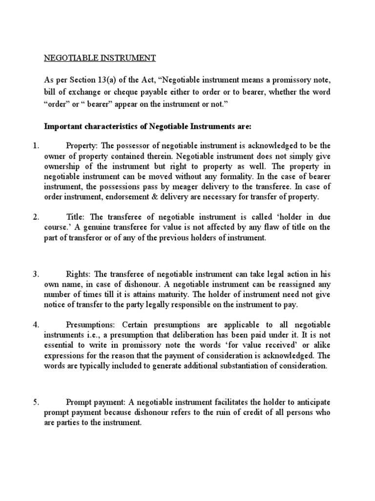 Negotiable Instrument | PDF | Negotiable Instrument | Cheque