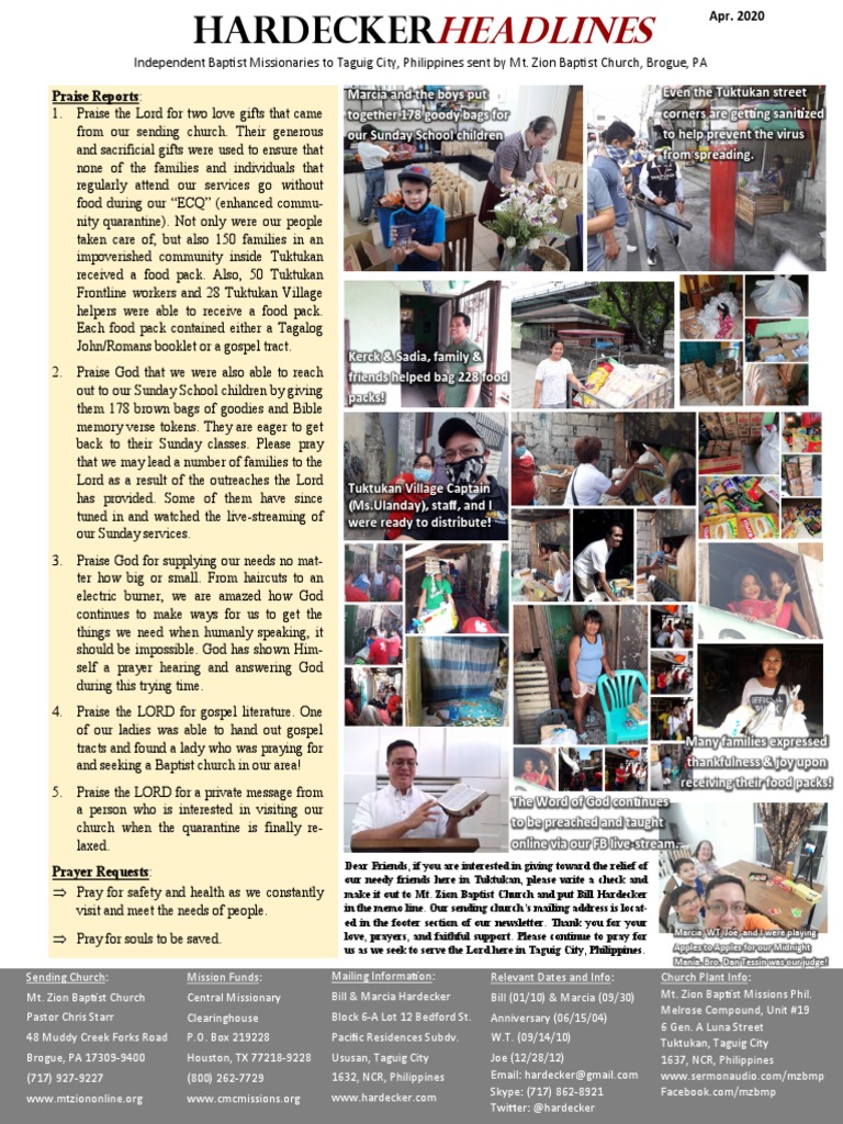 Hardecker Headlines April 2020 | PDF | Prayer | Religious Behaviour And ...