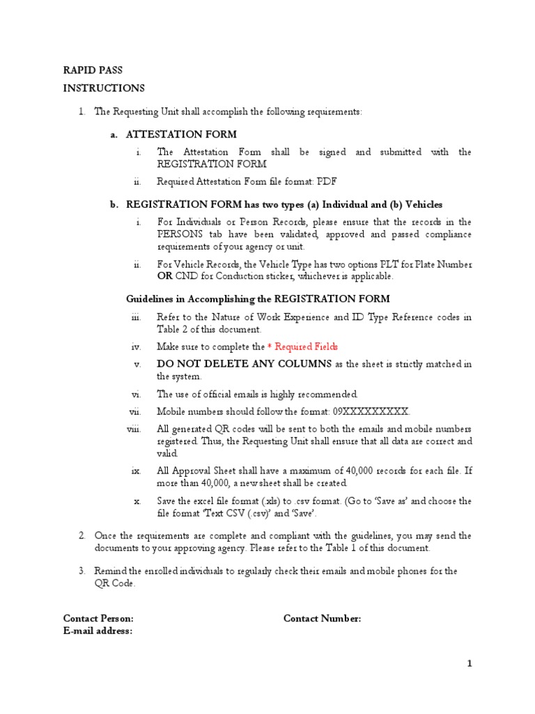 RapidPass System Registration Guide | PDF | Comma Separated Values ...