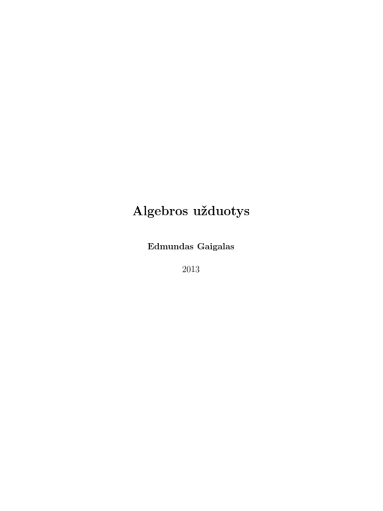 Algebros Uzduotys | PDF