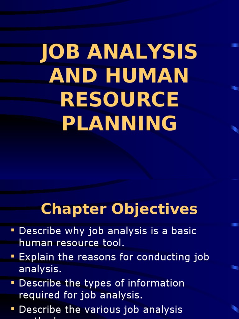 Job Analysis and Human Resource Planning | PDF | Human Resource ...
