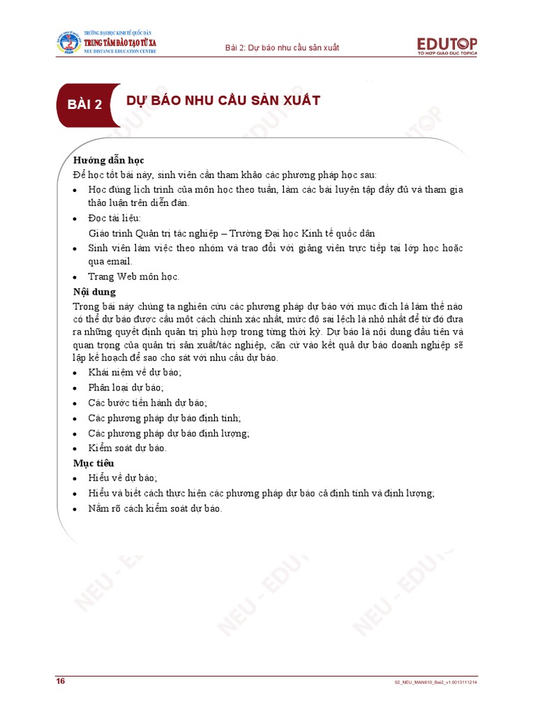02 NEU MAN610 Bai2 v1.0013111214 PDF | PDF