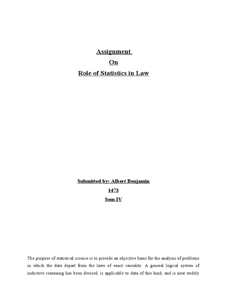 The Role of Statistics in Law: An Analysis of the Use of Statistical ...