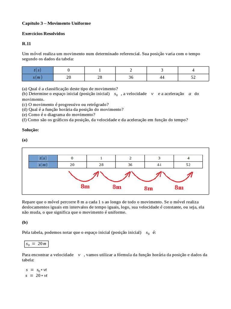 Capítulo 3 - Movimento Uniforme PDF | PDF | Velocidade | Velocidade