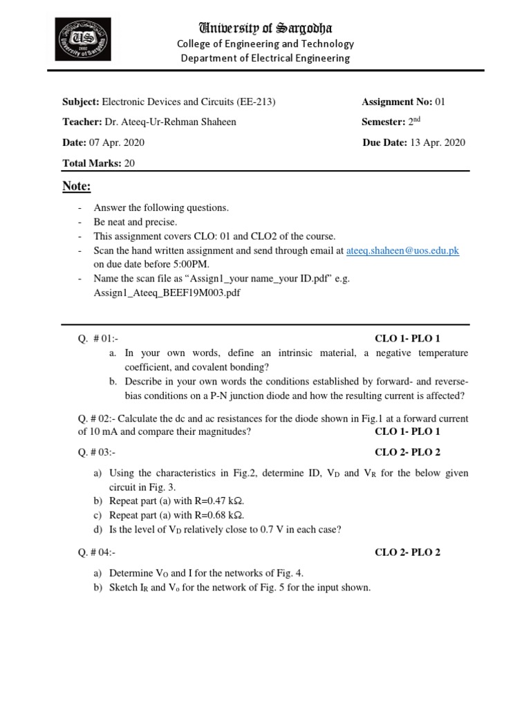Ee 213assignment 01 Pdf 8525
