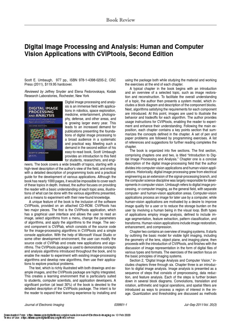 Digital Image Processing and Analysis With CVIPtools PDF | PDF | Data Compression | Algorithms