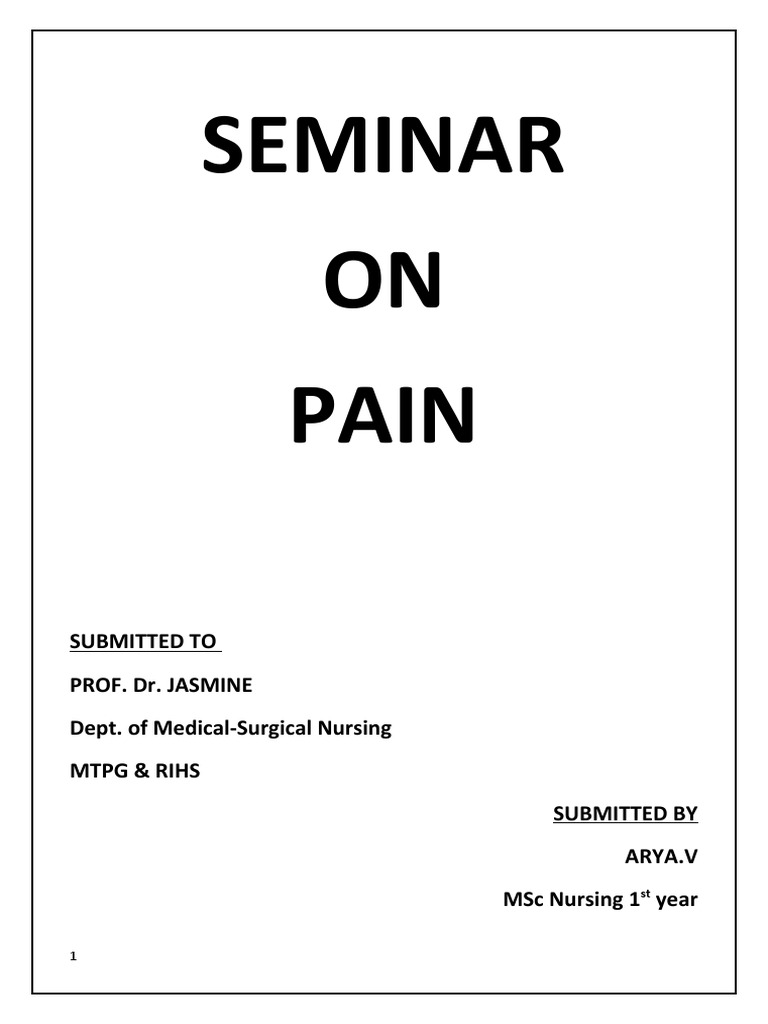 SEMINAR On Pain | PDF | Brainstem | Pain
