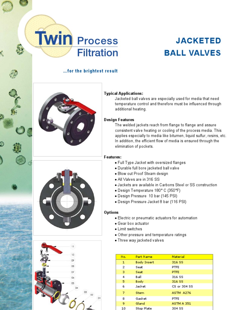 Jacketed Ball Valves for Temperature Control | PDF | Valve | Stainless ...