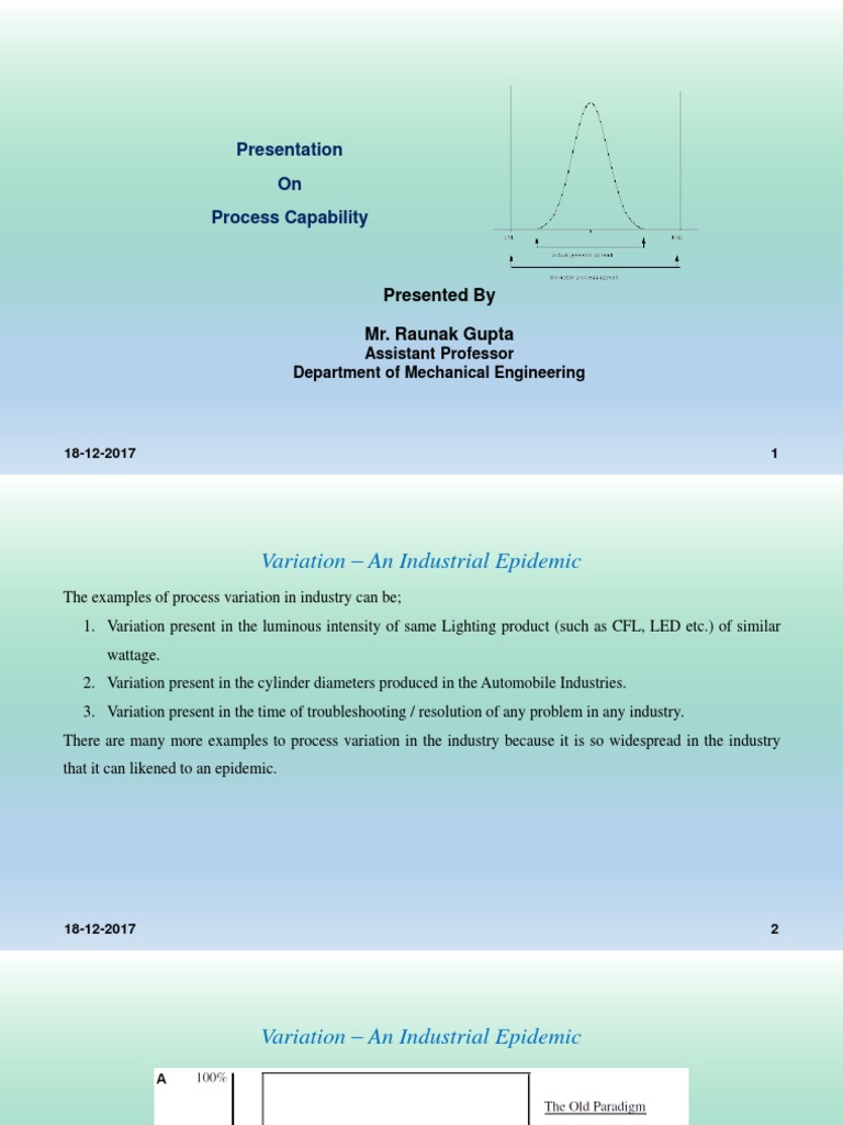 Process Capability | PDF | Standard Deviation | Analysis