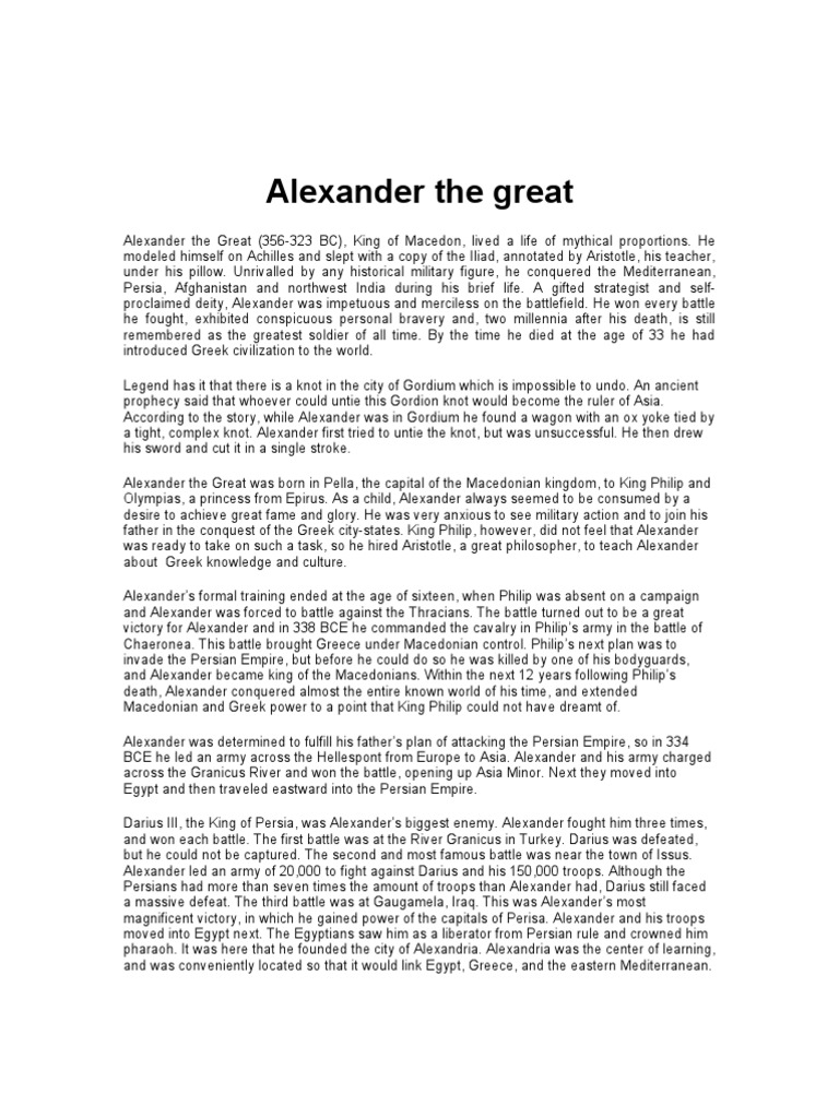 Alexander The Great | PDF | Alexander The Great | Macedonia (Ancient ...