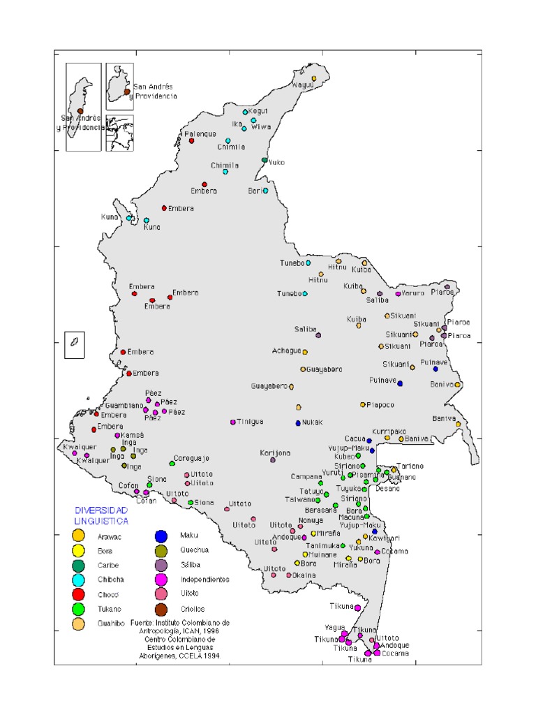 Mapa Grupos Etnicos Colombia | PDF
