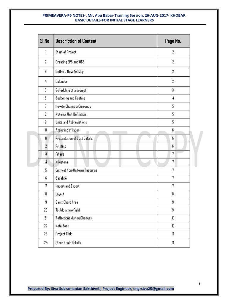 Primavera P6notes-2020 | PDF | Computing | Software