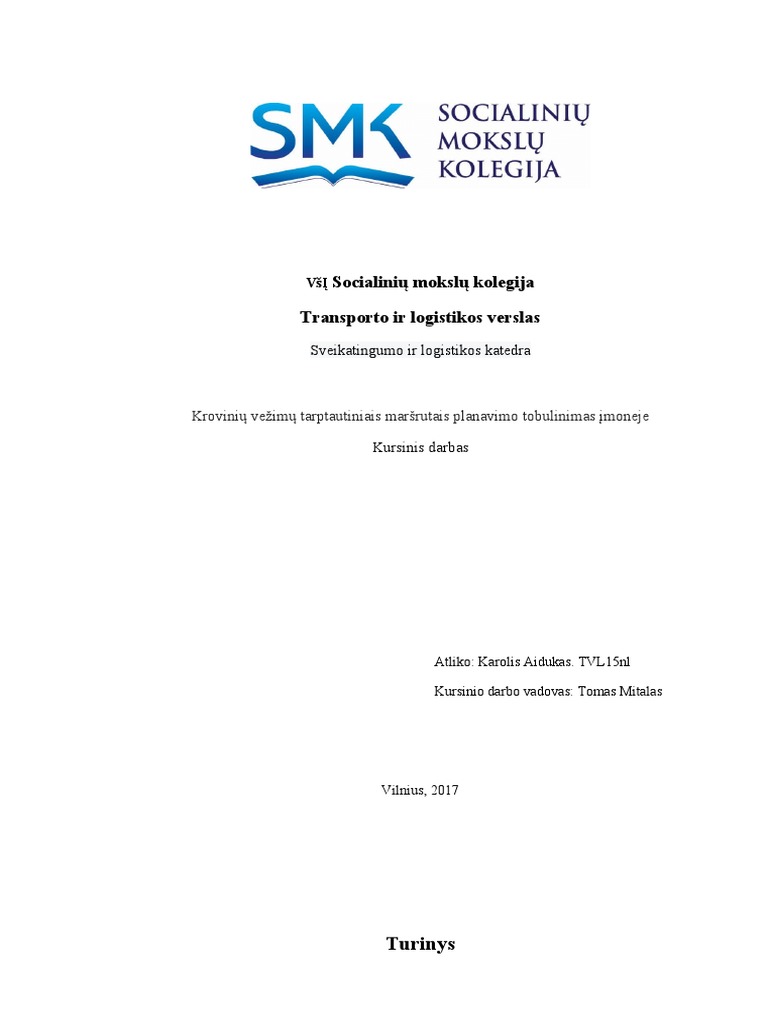 Kursinis Darbas - 1 Dalis | PDF