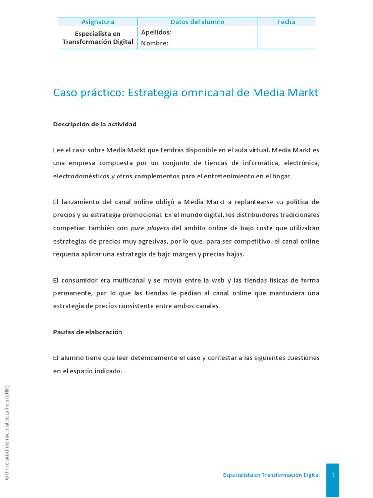 Caso Practico Transformación Digital PDF | PDF | Informática | Business
