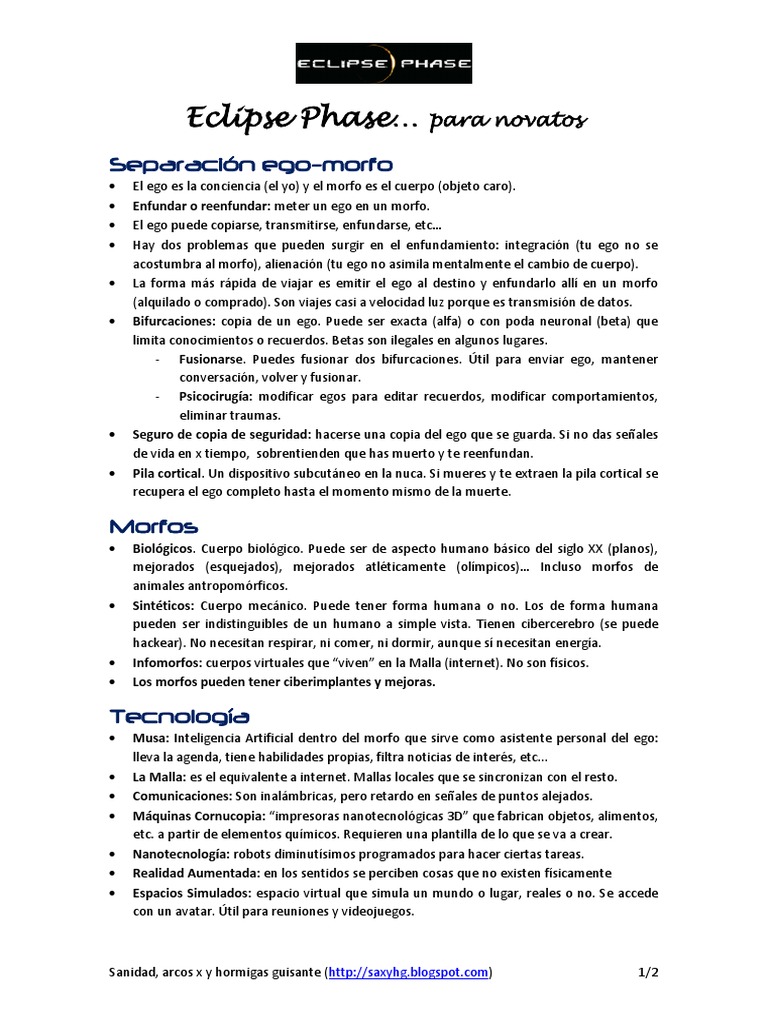 Eclipse Phase para Novatos | PDF | Inteligencia artificial | Inteligencia (IA) y semántica