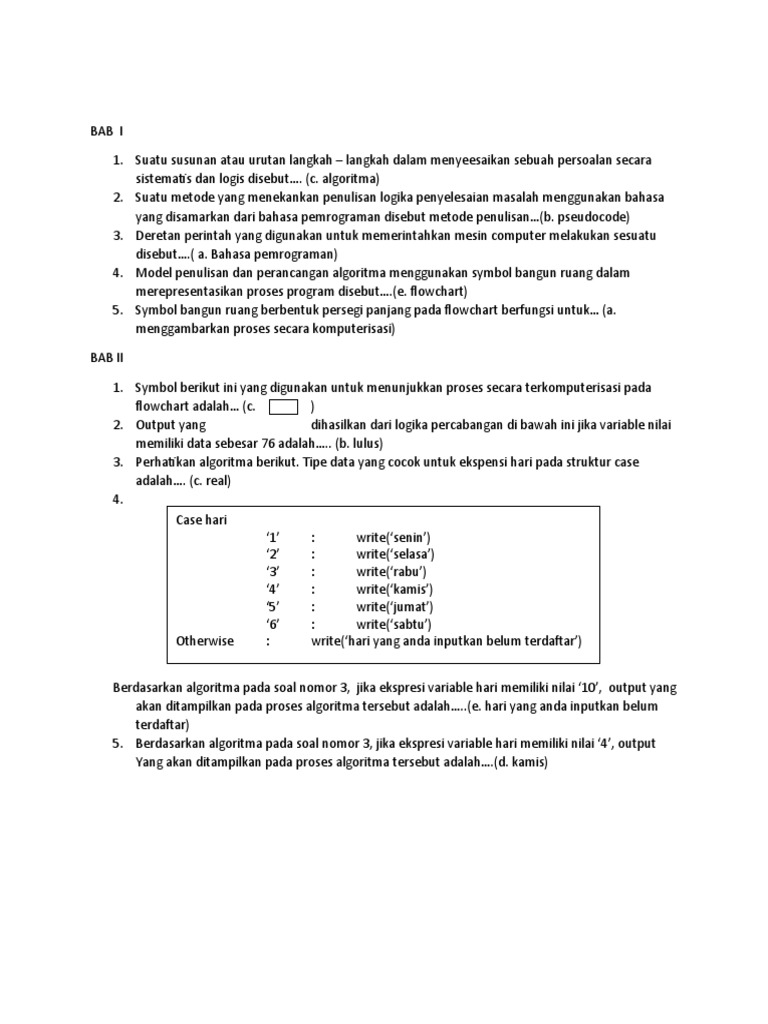 Soal Pemrograman Dasar | PDF