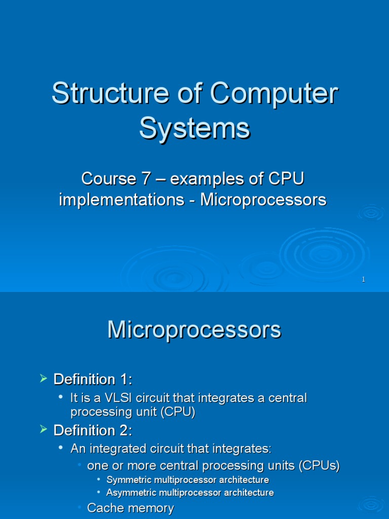 SSC Course 7 Microprocessors | PDF | Central Processing Unit | Cpu Cache