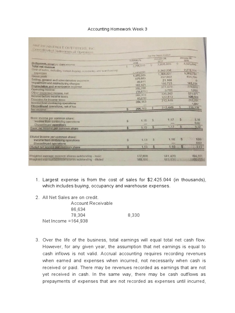 Week 3 Accounting Homework Insights | PDF