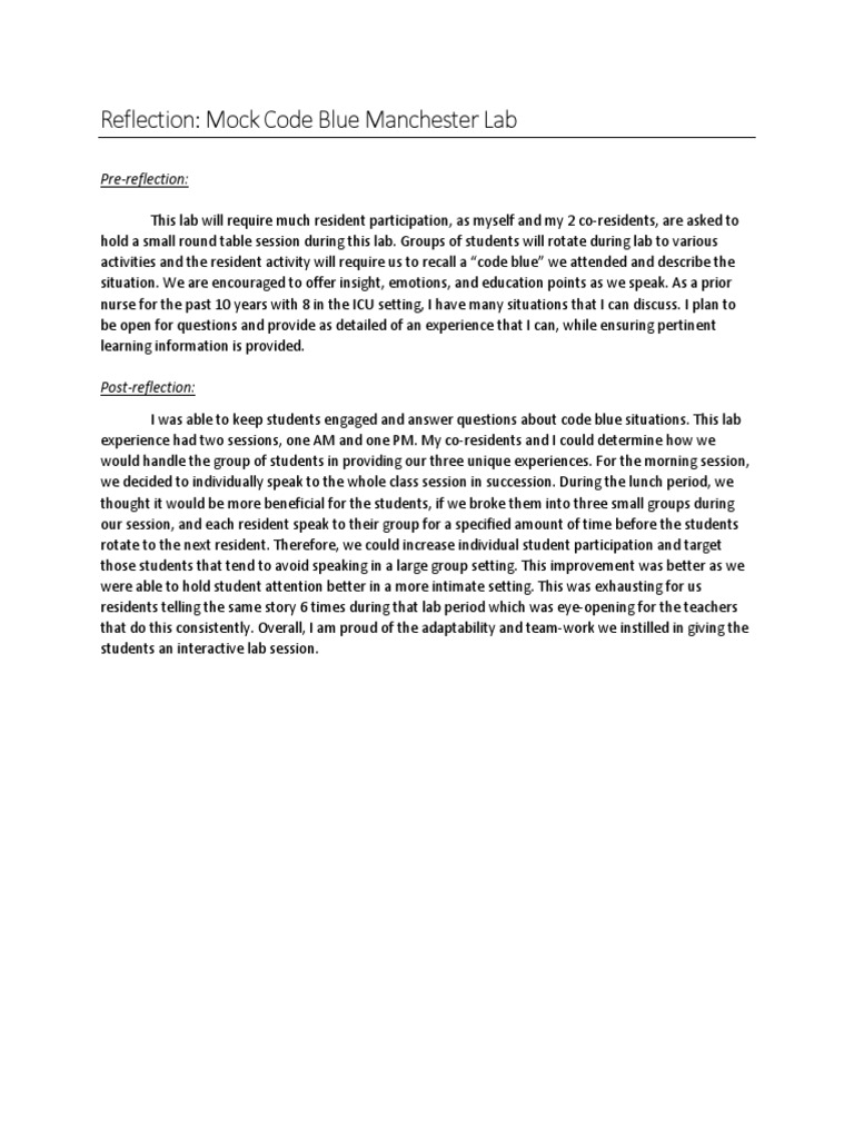 10 28 19 Mock Code Lab Reflection | PDF