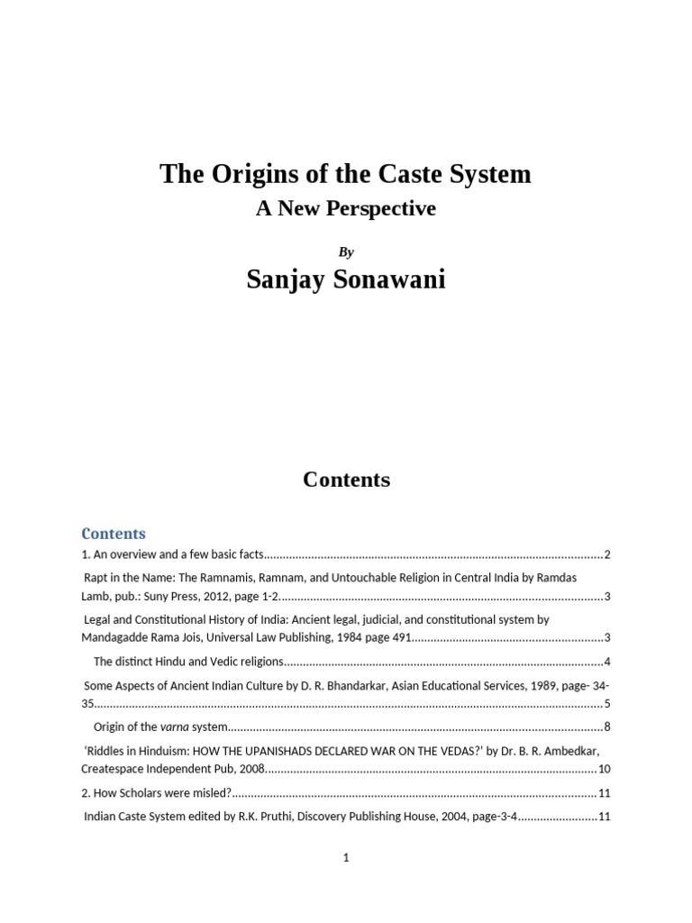 The Origin of The Caste System - A New Perspective PDF | PDF | Caste ...