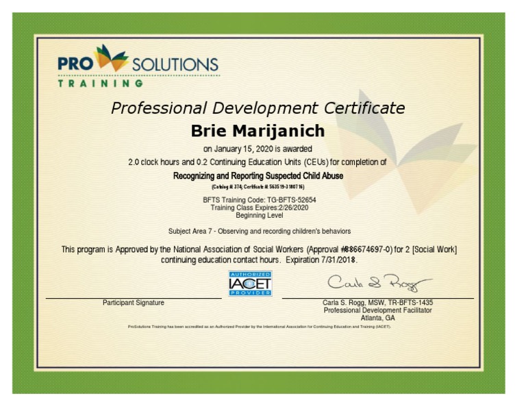 Mandated Reporter Certificate | PDF