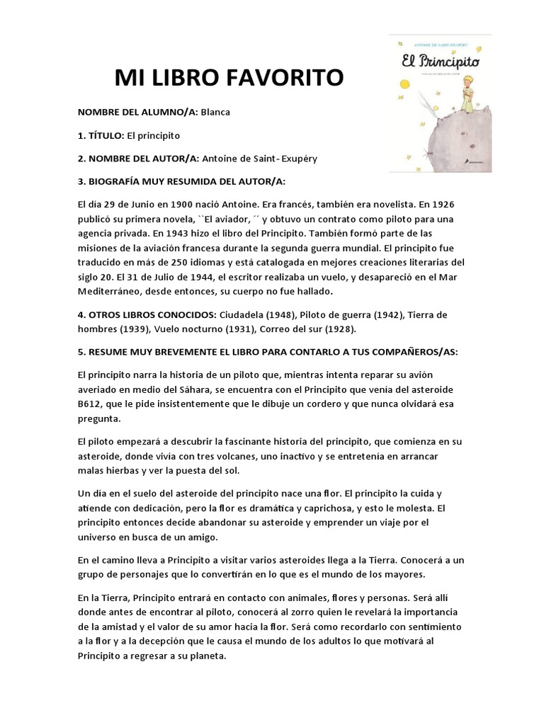 Mi Libro Favorito | PDF | Thomas y sus amigos | El Principito