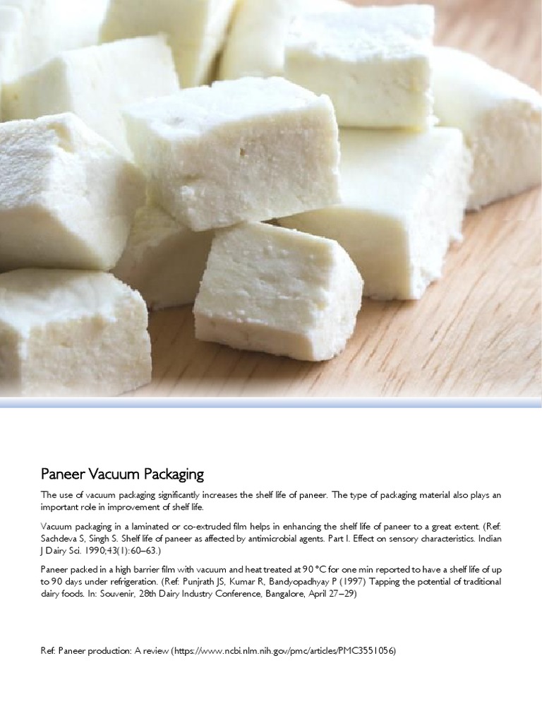 Paneer Vacuum Vacuum Packaging | PDF | Vacuum | Shelf Life