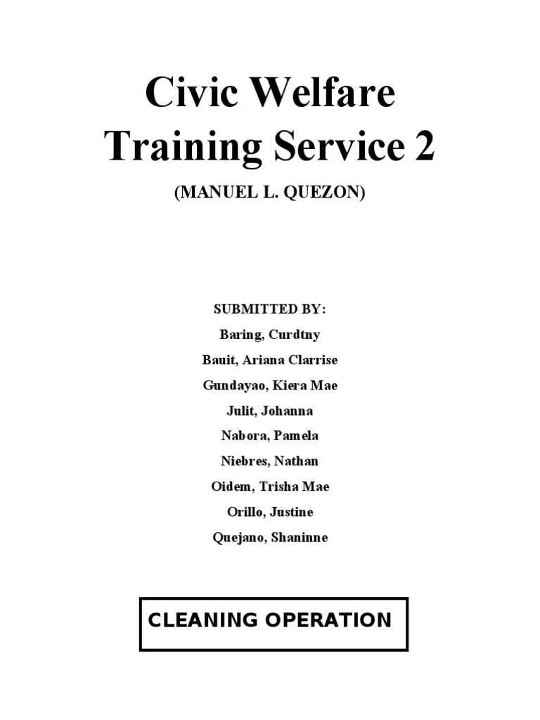 Civic Welfare Cleaning Operations Report | PDF