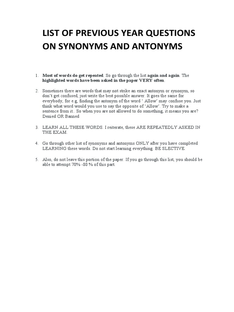 An Analysis and Frequently Asked Questions of PREVIOUS YEAR QUESTIONS ...