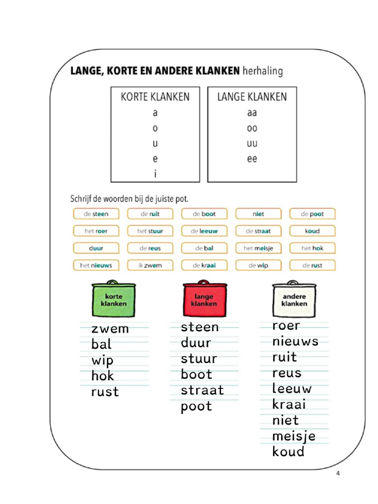 Lange Korte Klanken Correctiesleutel | PDF
