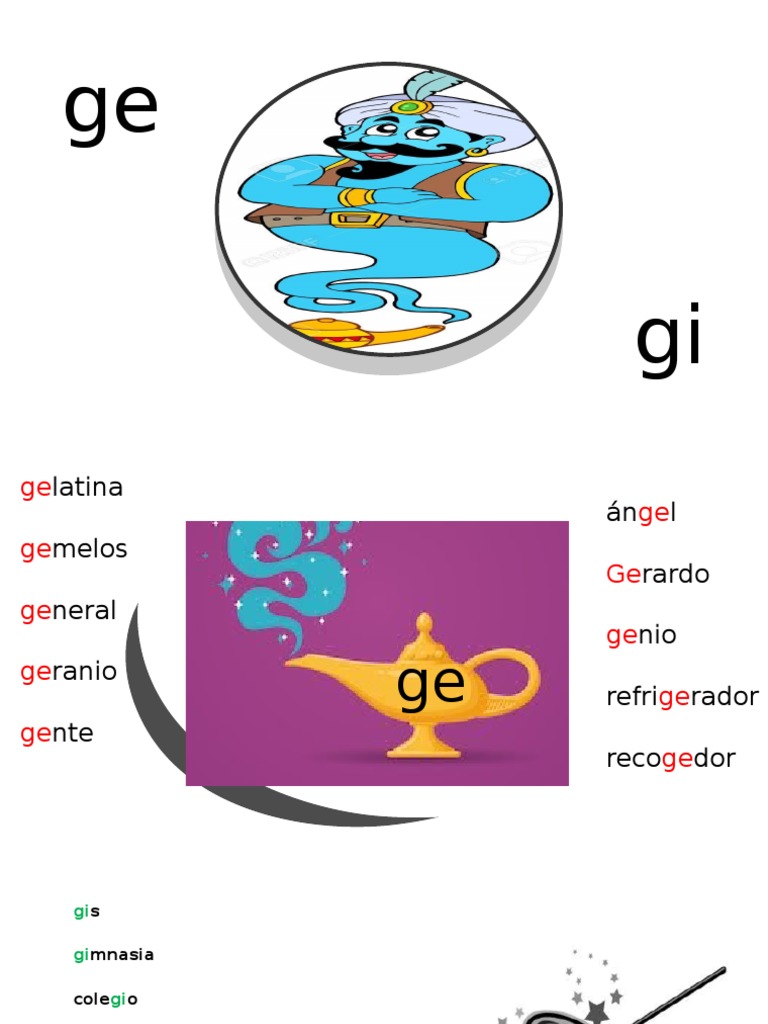 Palabras con ge y gi: Ejemplos y lista | PDF