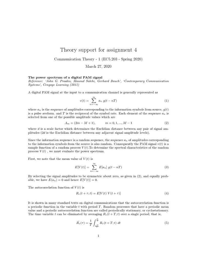 Power Spectrum of Digital PAM Signals | PDF | Spectral Density ...