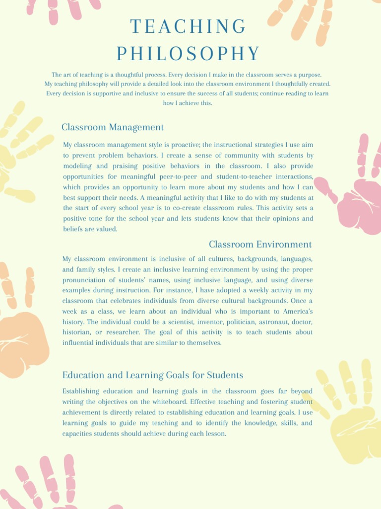 Teaching Philosophy Pdf Inquiry Based Learning Educational Assessment