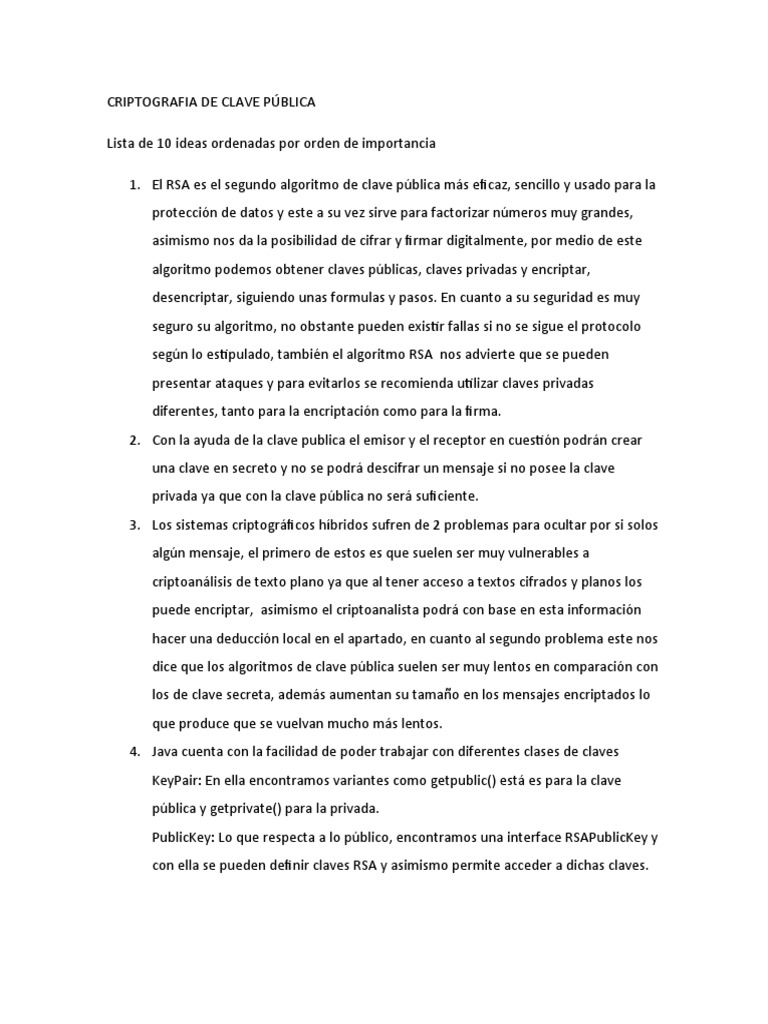 Criptografia de Clave Pública | PDF | Clave (criptografía ...