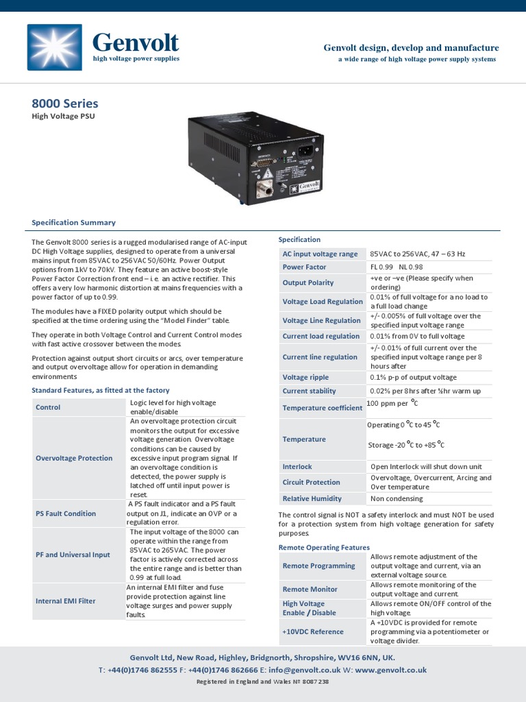 8000 Series | PDF | Power Supply | Mains Electricity