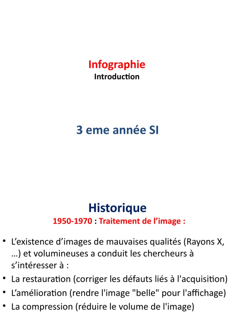 Cours 1 Infographie Diapo1 | PDF | Image numérique | Résolution d'affichage