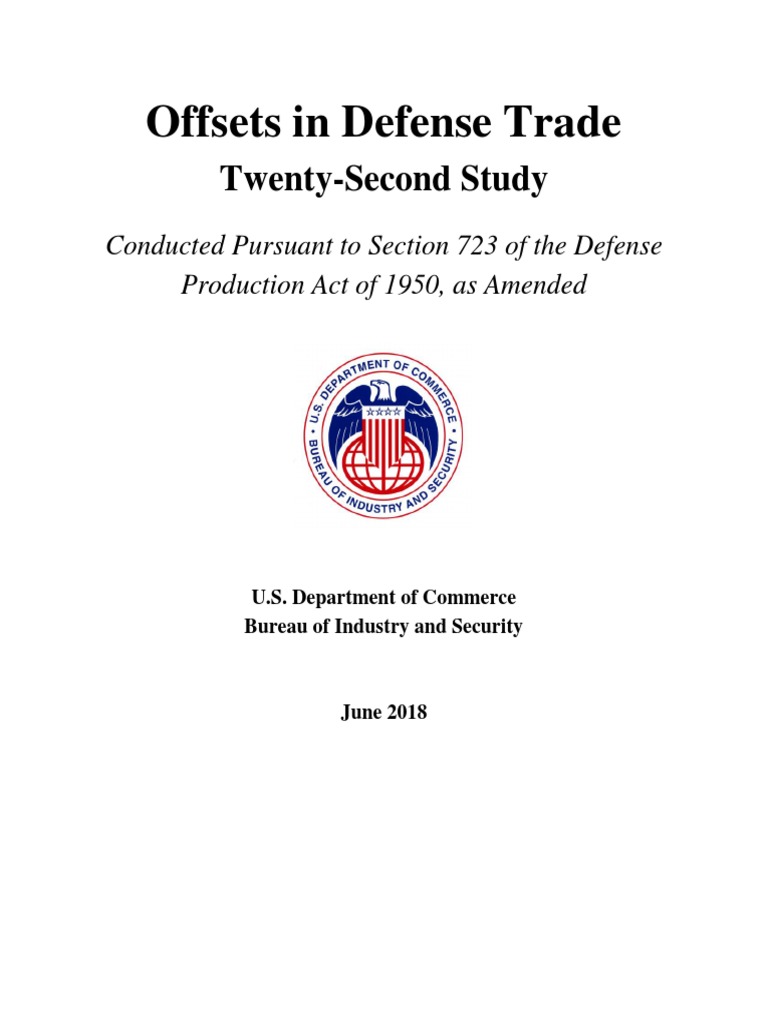 Final 22nd Offsets in Defense Trade Report-Public 2018 | PDF | Arms ...