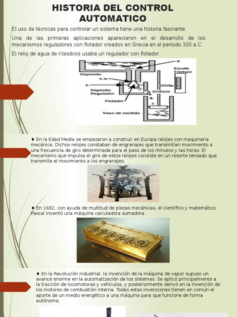 Historia Del Control Automatico | PDF | Física | Enseñanza de matemática