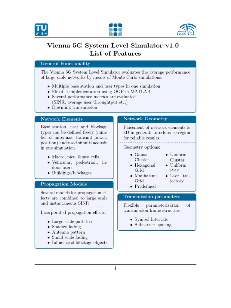 Vienna 5G System Level Simulator Overview | PDF | Simulation ...