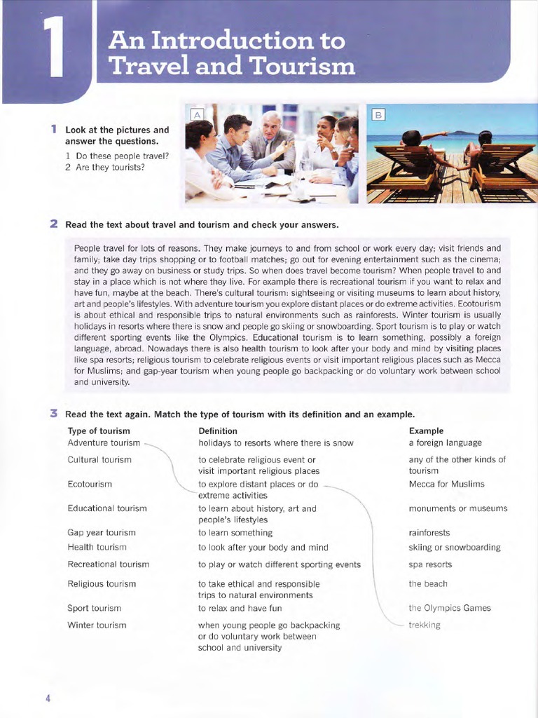 Class 1 - An Introduction To Travel and Tourism | PDF | Bed And ...