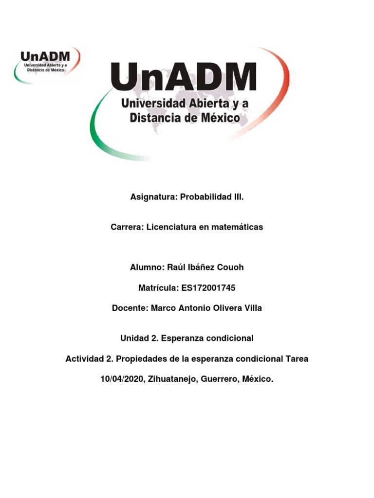 Propiedades de la Esperanza Condicional | PDF