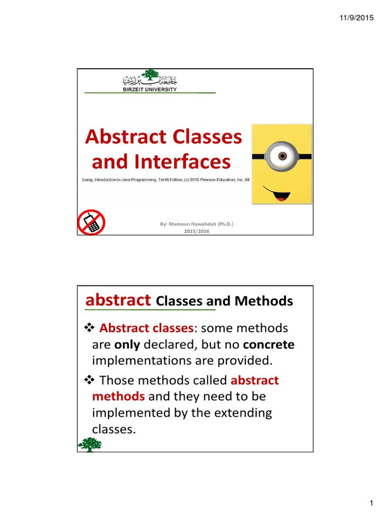 Abstract Classes & Interfaces Guide | PDF | Class (Computer Programming) | Method (Computer ...