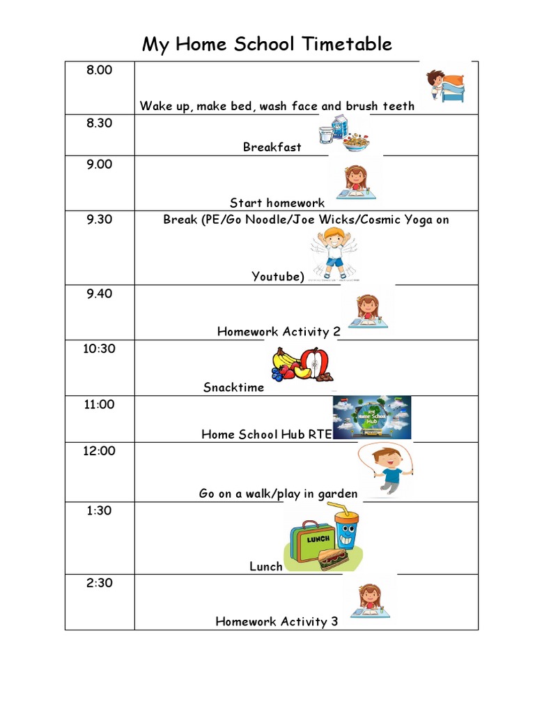 Home School Timetable | PDF
