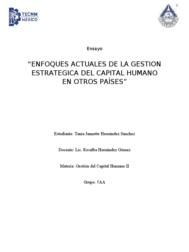 Enfoques de Gestión del Capital Humano | PDF | Empoderamiento | Salario