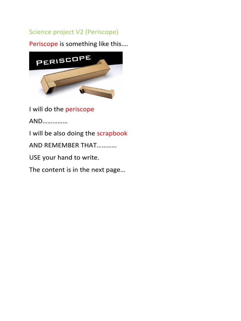 Science Project V2 (PERISCOPE) | PDF