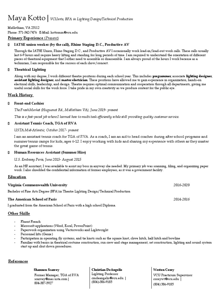 MK Resume 2020 Spring | Download Free PDF | Business